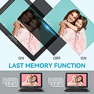 DBPOWER 17.9" Portable DVD Player with 15.6" Large HD Swivel Screen, 6 Hour Rechargeable Battery, Support USB/SD and Multiple Disc Formats, High Volume Speaker, Car Charger, Remote Control