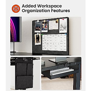 ErGear Adjustable 55'' Height Electric Standing Desk with Storage Bag Triple Monitor Mount for Desk