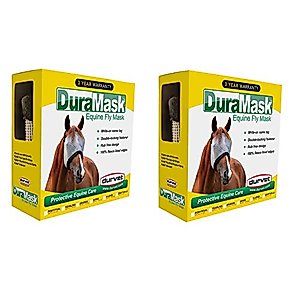 Durvet 2 Pack of DuraMask, Yearling, Equine Fly Mask Without Ears