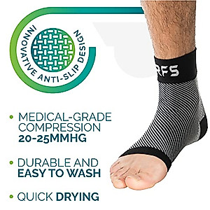 Run Forever Sports Plantar Fasciitis Compression Socks | Foot & Ankle Brace for Women & Men | Toeless Ankle Compression Sleeve for Ankle Support, Plantar Fasciitis, Night Splint, Arch & Achilles Tendonitis Relief