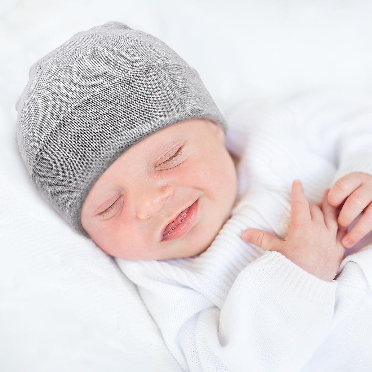 DRESHOW BQUBO 8 Pack Unisex Baby Beanie Hat Infant Baby Soft Cute Knit Cap Nursery Beanie