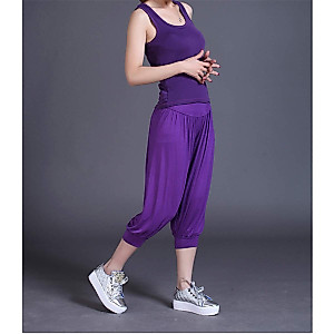 LKXHarleya Women Modal Harem Yoga Pants Loose Casual Fold Over Pilates Capri Pants Yoga Pants