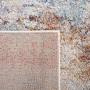 Safavieh Phoenix Collection 8' x 10' Aqua/Gold Rose PHX506J Modern Contemporary Abstract Non-Shedding Area Rug