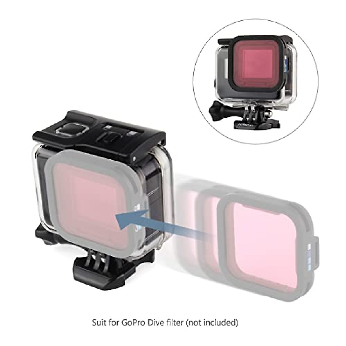 SOONSUN Waterproof Housing Case for GoPro Hero 7/6/5 Black Hero (2018), 45 Meters Underwater Protective Diving Housing Shell Case with Bracket Accessories for GoPro HERO7 HERO6 HERO5 Black Cameras