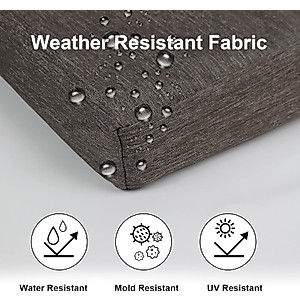 Detiblue Bench Cushion - Outdoor Porch Swing Cushion, Indoor Bay Window Seat Furniture Cushion, Non-Slip, 36x14x3, Leathaire Dark Grey