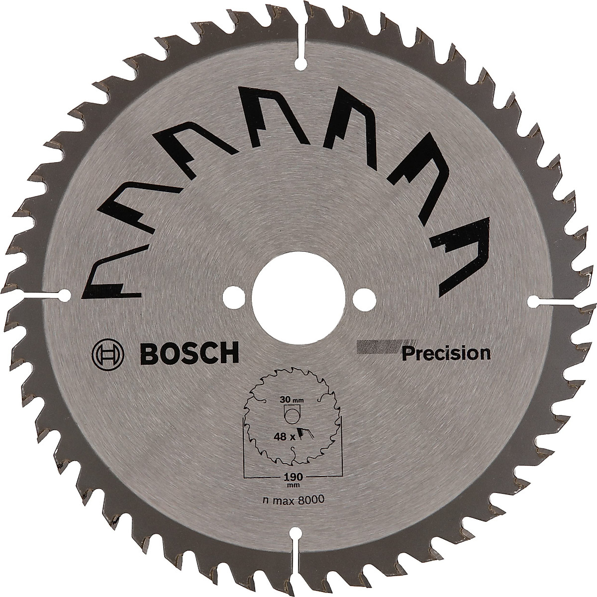 Bosch 1x Circular Saw Blade Precison (for Wood, Ø 190 x 2.5/1.5 x 30 mm, 48 Teeth, ATB, Accessories for Circular Saws)