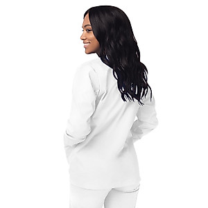 Sivvan Scrubs for Women - Front Snap Warm - Up Jacket - S8306 - White - XL