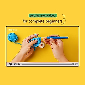 Mooaske Crochet Kit for Beginners with Crochet Yarn - Beginner Crochet Kit for Adults with Step-by-Step Video Tutorials - Crochet Kits Model Dinosaur
