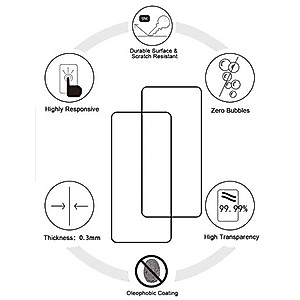 QCMM for Xiaomi Poco X3 NFC/Poco X3 Pro Kickstand Case with Tempered Glass Screen Protector [2 Pieces], Hybrid Heavy Duty Armor Dual Layer Anti-Scratch Case Cover, Black