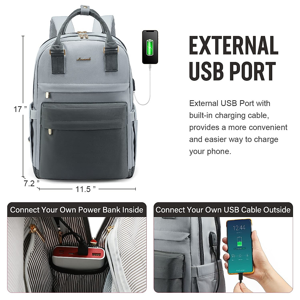 LOVEVOOK Laptop Backpack for Women 15.6 Inch Laptop Bag with USB Port, Fashion Waterproof Backpacks Teacher Nurse Stylish Travel Bags Vintage Daypacks Bookbag for College School Work