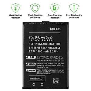 WUHAO Replacement Battery KTR-003 Battery for Nintendo MWH710A01 New 3DS NN3DS with Adhesive Tape Tool Repair Kit