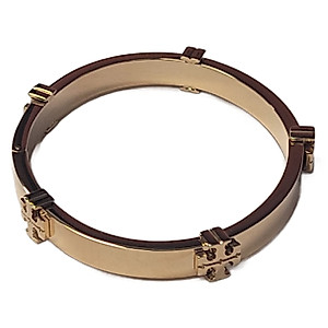 Tory Burch 145434 Tory Gold Tone Classic Logo Women's Bangle Bracelet