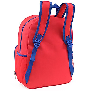 Ruz Spiderman Boys 16 Inch Backpack With Removable Matching Lunch Box Set (Red-Blue)