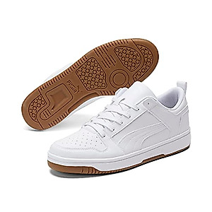 Puma Men's Rebound Layup Low Speckle Sneaker, Puma White White, 10.5