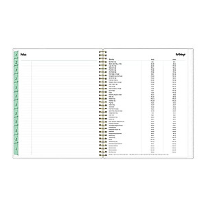 Blue Sky 2023-2024 Academic Year Weekly and Monthly Planner, 8.5" x 11", Frosted Flexible Cover, Wirebound, Laurel (144723)