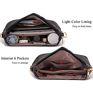 Large Crossbody Bags Ladies Shoulder Handbags Purse and Wallet Set for Women Hobo Purses Black