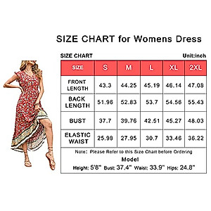 PRETTYGARDEN Long Dress for Women Cap Sleeves V Neck Summer Floral Beach Maxi Dresses Red