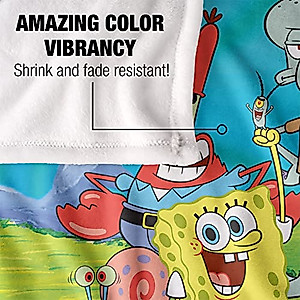 Spongebob Blanket, 36"x58" Spongebob Group Scene Silky Touch Super Soft Throw Blanket