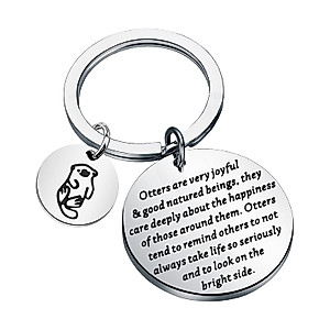 bobauna Otter Keychain Sea Animal Jewelry Otter Lover Gift Otters Are Very Joyful And Good Natured Beings (otter bright side keychain)