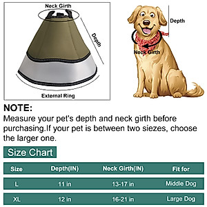 Soft Dog Cone Collar Breathable Elizabethan Soft Collar, Recovery Collar After Surgery for Large Medium Dogs, Prevent Licking and Touching Comfortable Dog Cone Collar-L