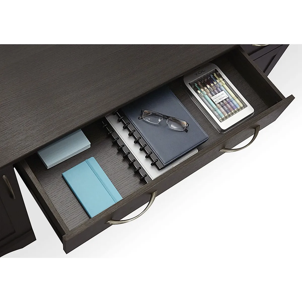 Realspace® Pelingo 60"W Computer Desk, Dark Gray