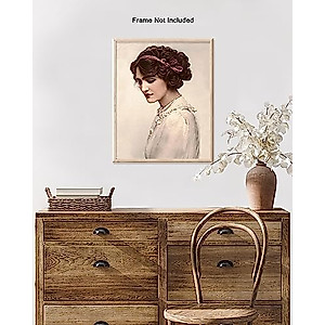 Poster Master Vintage Photograph Poster - Retro Portrait Print - 8x10 UNFRAMED Wall Art - Gift for Artist, Friend - Lily Elsie, English Actress, Beautiful Woman, Fashion - Wall Decor for Home, Office
