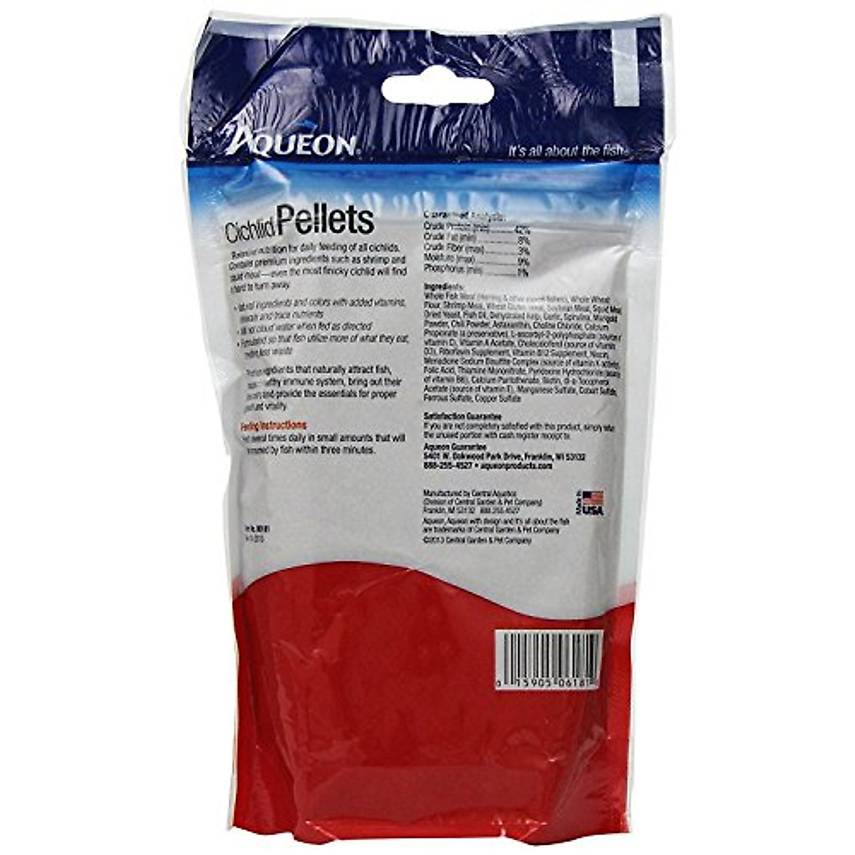 Aqueon 06181 Cichlid Food Mini Pellets, 2 Packs of 8.5 Ounces