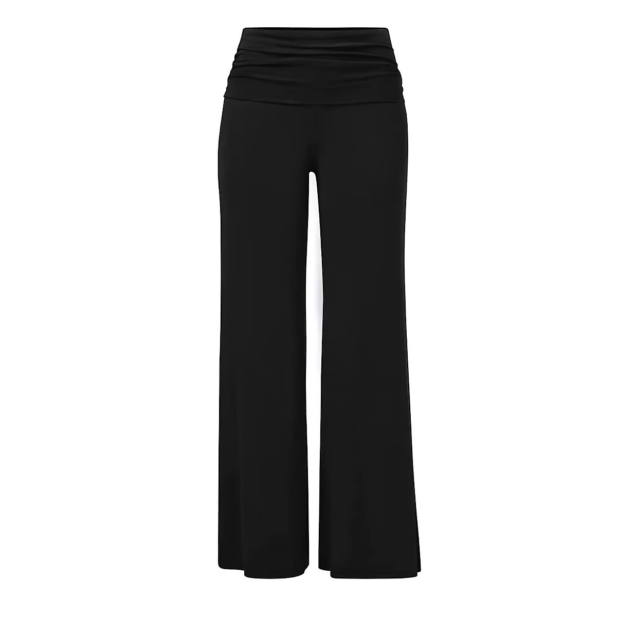 Hybrid & Company Women Palazzo Pants w/Fold Over Waist Band KPZ26932 M Black