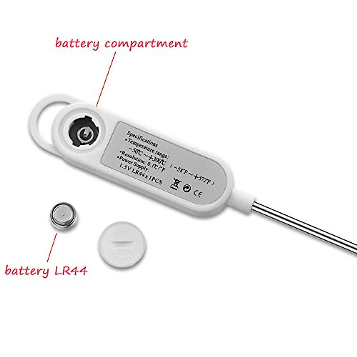 Meat Food Candy Thermometer, Probe Instant Read Thermometer, Digital Cooking Kitchen BBQ Grill Thermometer with Long Probe for Liquids Pork Milk Yogurt Deep Fry Roast Baking Temperature