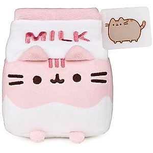 GUND Pusheen Strawberry Milk Plush Cat Stuffed Animal for Ages 8 and Up, Pink/White, 6”
