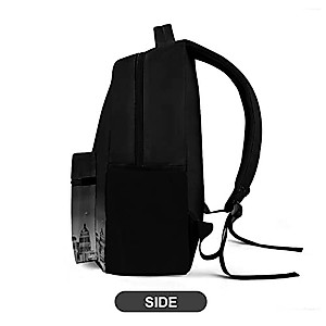 Custom Backpack Personalized Basketball City Night Skyline With State Map Travel Bag Add Name Number Fans Gift for Men Women