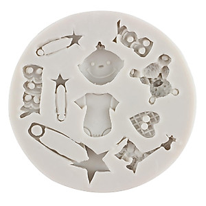 MYPRACS Baby Silicone Fondant Cake Mold Baby Shower Cupcake Mold Baby Feet Fondant Mold For Sugar Cake Decoration Candy Chocolate Gum Paste Polymer Clay Set Of 6