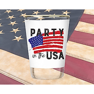 July 4th Shot Glass - USA Shot Glass - US Flag Glass - Patriotic Shot Glass - America Shot Glass - 4th of July Party Favors - American Gift