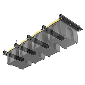 TORACK Garage 16" Studs Ceiling Bin Storage Rack, Overhead Tote Storage Rail System Heavy Duty Adjustable Tote Slide Garage Storage System(for 4 Bins, Bins are not included)