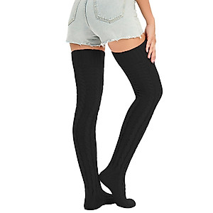 Sexybody Women's Thigh High Socks Over the Knee Knit Socks, Winter Leg Warmers Stockings Knee High Tube Arctic Fleece