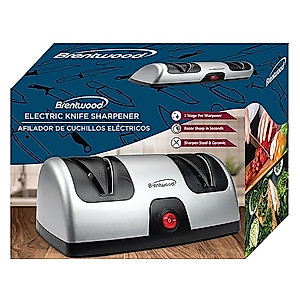Brentwood TS-1001 2-Stage Electric Knife Sharpener, 9.80in. x 7.20in. x 4.80in.