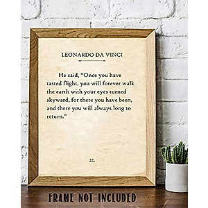 DaVinci - Once You Have Tasted Flight - 11x14 Unframed Typography Book Page Print - Great Decor and Gift for Pilots Under $15