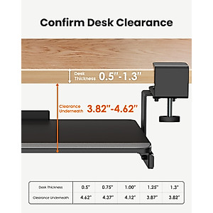 ErGear Keyboard Tray Under Desk, Corner Keyboard Tray with 45° Adjustable C Clamp for L Shaped Desk, Under Desk Keyboard Tray Slide Out, Computer Keyboard & Mouse Tray, 26.38" W x 11.61" D, Black