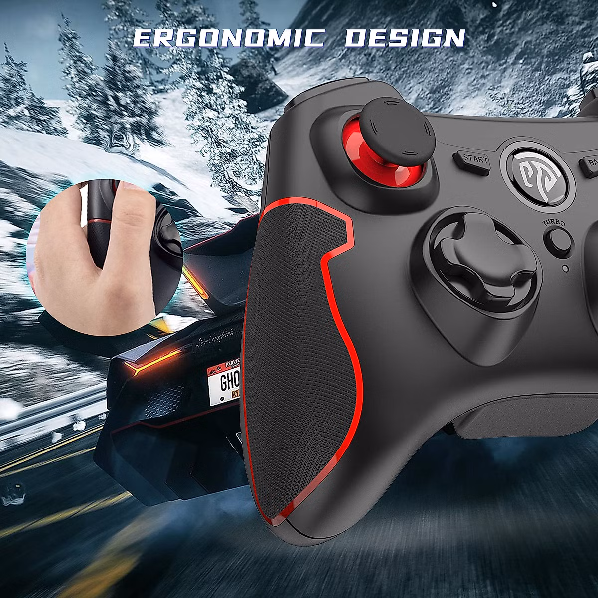 EasySMX PS3 Gaming Controller, Wireless 2.4G Gamepads with Vibration Fire Button Range up to 10m Support PC (Windows XP/7/8/10), Playstation 3, Android, TV Box Portable Gaming Joystick