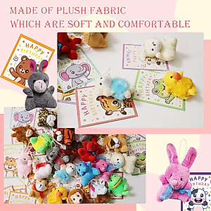 YALARY 48 Pack Mini Animal Plush Toy Party Favor Stuffed Toy Card Small Stuffed Animal Bulk Key Chain for Kids,School Gift,Graduation Gift,Bulk Carnival Prize,Valentine's Day Party Gift