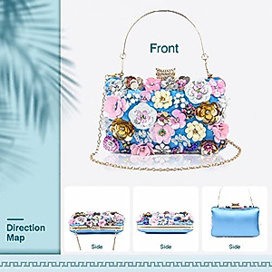 Lanpet Women Clutches Flower Evening Handbag Chain Strap Shoulder Bag