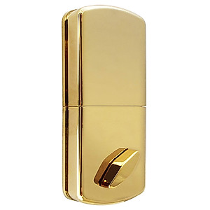 MiLocks XF-02P Digital Deadbolt Door Lock with Keyless Entry via Remote Control and Keypad Code for Exterior Doors, Polished Brass