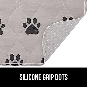 Gorilla Grip Reusable Puppy Pads, 40x26, Slip Resistant Pet Crate Mat, Absorbs Urine, Waterproof, Cloth Pee Pad for Training Puppies, Washable Incontinence Underpads, Chucks, Protects Sofa, Furniture