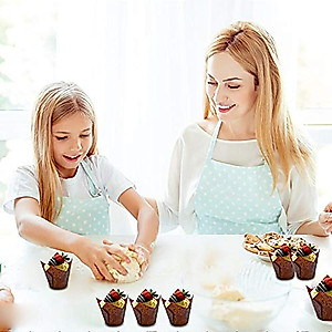 Tulip Cupcake Liners,100 pieces Cupcake Paper Muffin Cups with Gold Print for Baking, Perfect for Festive Occasion(Packaging Upgrade)