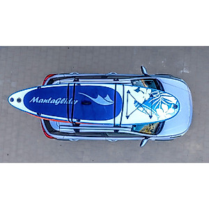 2 PCS/Set Self-Inflating Soft Roof Rack Pads, Universal Car Soft Roof Rack Pads for Kayaks/Surfboard/Paddleboard/SUP/Snowboard, with 2 Tie Down Straps