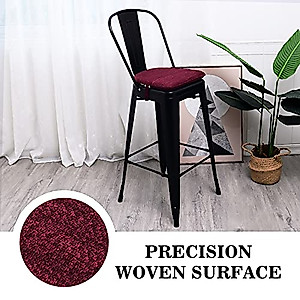 baibu 14x14 Inches Metal Dining Chair Pads Set of 2, Non-Slip Metal Chair Cushion Bar Stool Cushion with Ties for Metal Chairs or Bar Stools - 2 Cushions Only (Red, 14x14x1.5in)