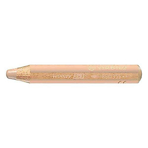 3 x STABILO WOODY 3 in 1 MULTI-TALENTED JUMBO PENCIL - Apricot (880/355)