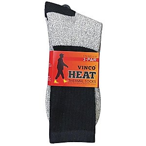 Vinco Thermal Socks 6 & 12 Pairs Insulated for cold weather Premium Comfortable Warm Winter Socks (9-11)