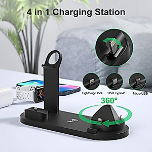 4 in 1 Wireless Charging Station for Apple Products, Wireless Charger for All Apple Watch/Airpods Series, Charging Dock for iPhone 14/14 Plus/13/12/11/X/Xs/8