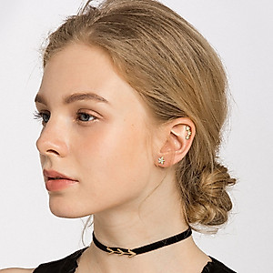 Magitaco 10Pcs 18G Cartilage Earrings Stainless Steel Moon Star Flower Tragus Earrings Conch Helix Piercing Jewelry for Women